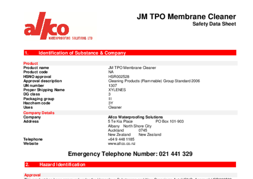 Allco Waterproofing Solutions | Document library