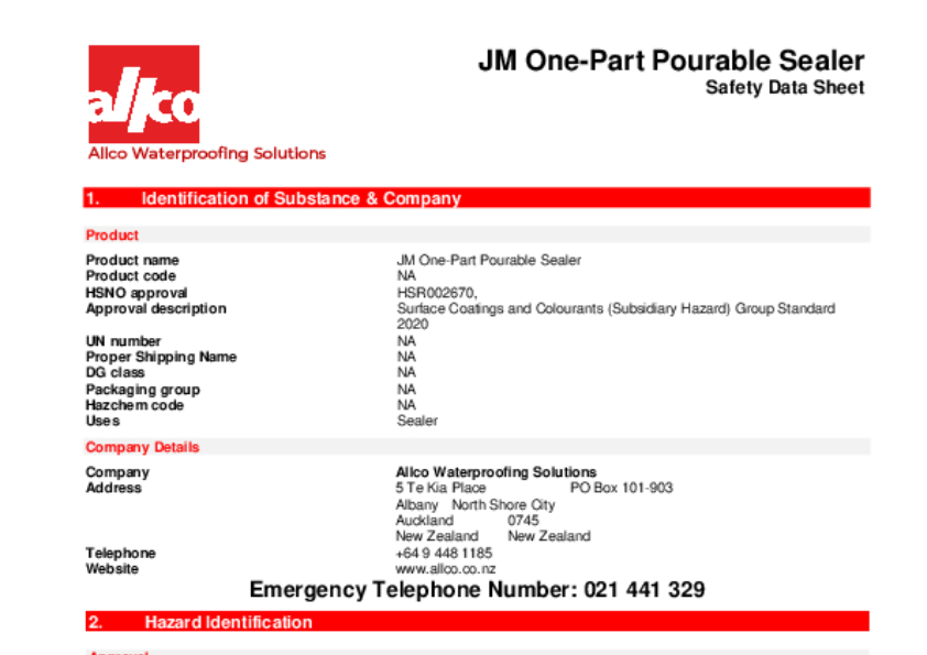 Allco Waterproofing Solutions | Document library