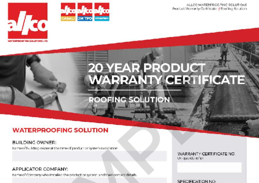 Allco Waterproofing Solutions | Document library