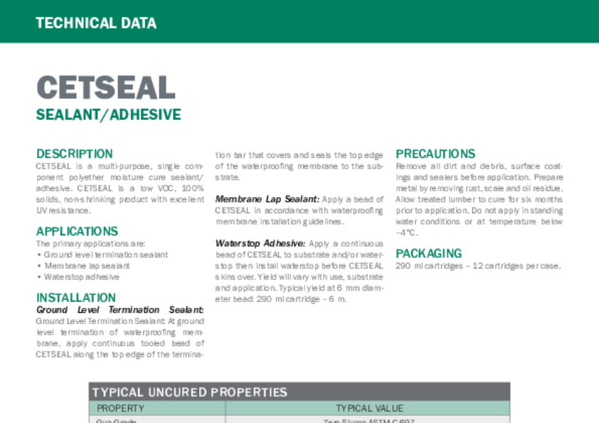 Allco Waterproofing Solutions | Technical Datasheet (TDS)