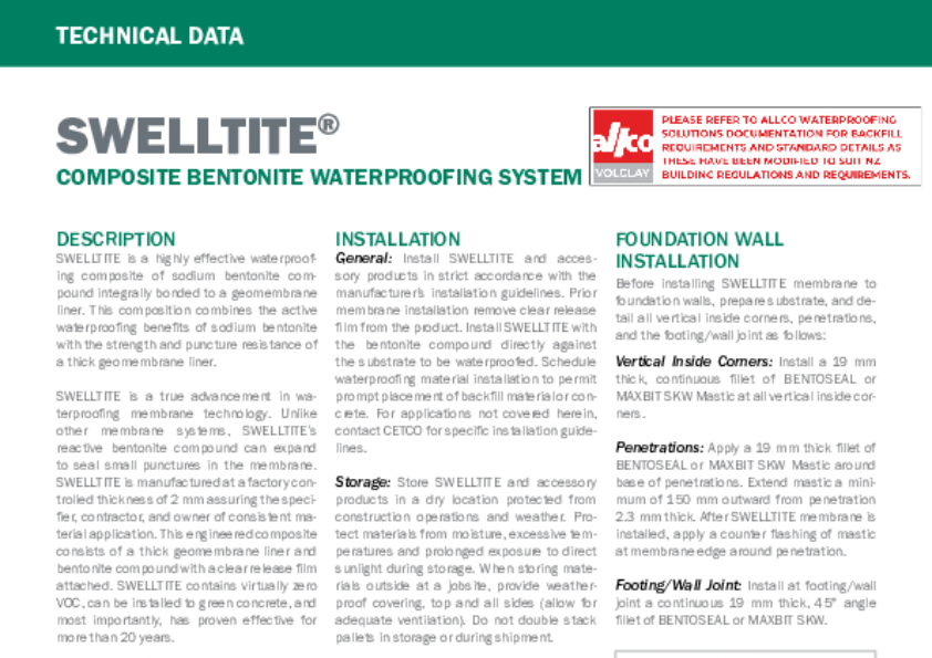 Allco Waterproofing Solutions | Technical Datasheet (TDS)